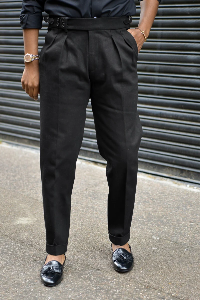 2022-Fashion-Italian-Style-Gurkha-Pants-Comfortable-Stretchy-Black-Wool ...