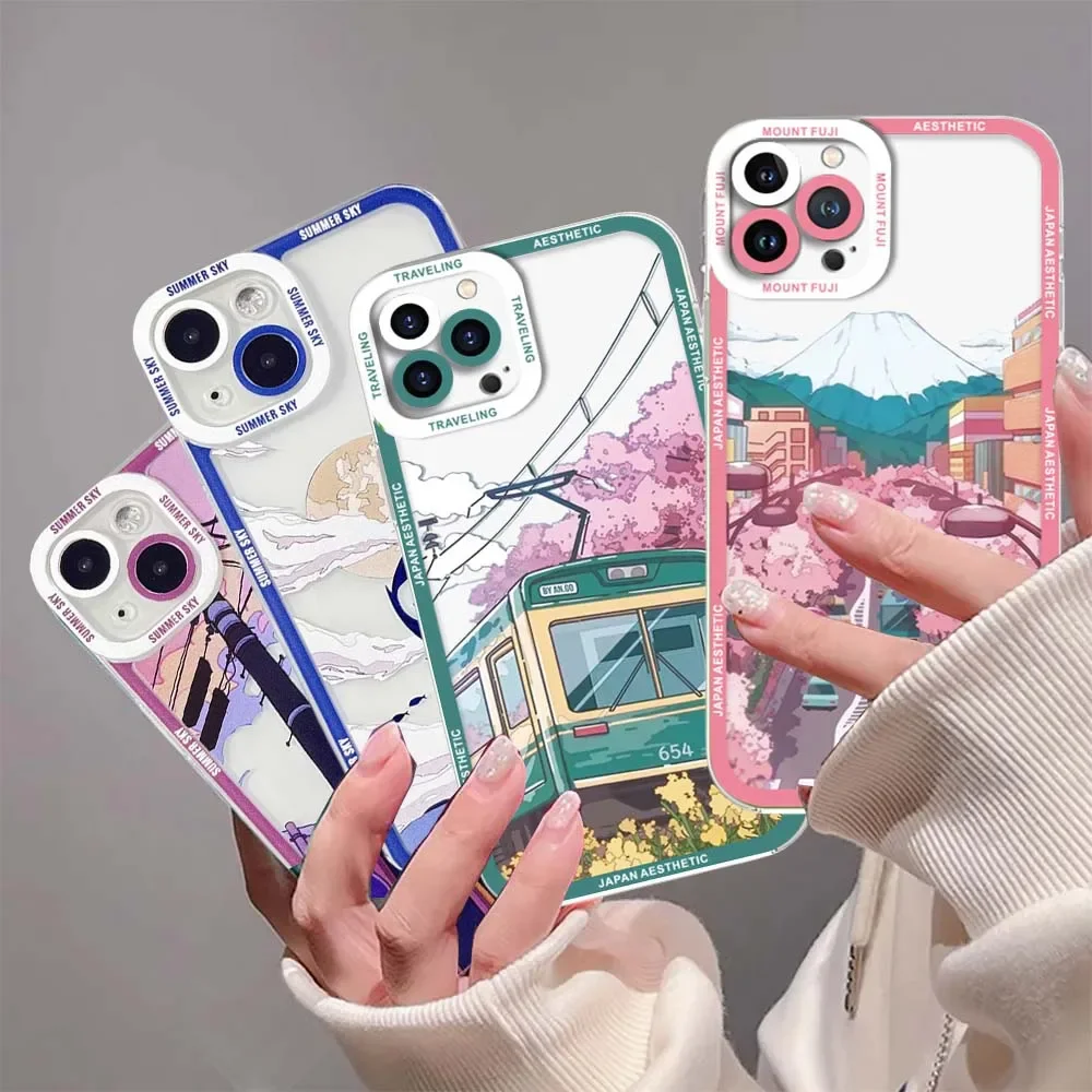 Case For Redmi Note 13 Pro 4G 5G Japanese Anime Scenery Lens Protection ...