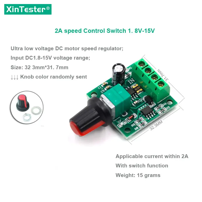 Xin Tester PWM 1.8V 3V 5V 6V 12V 2A 3A 5A 10A DC Motor Governor Speed ...