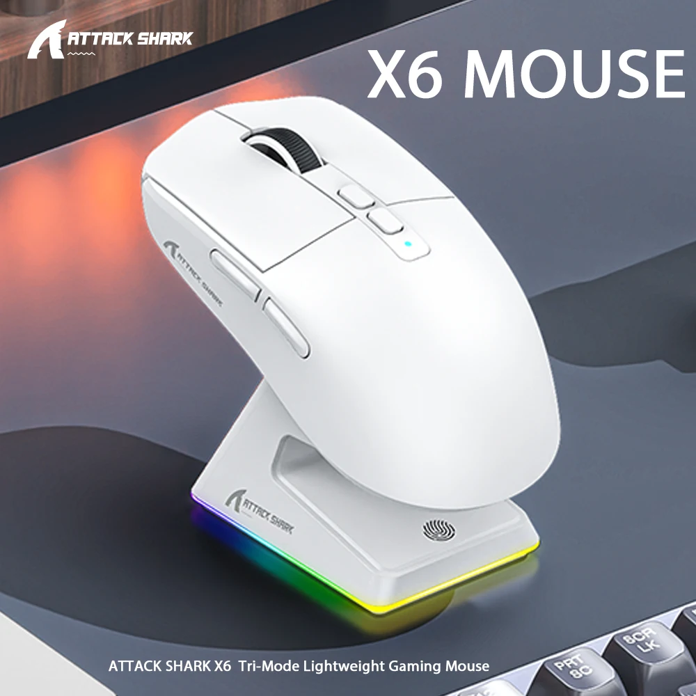 Mouse para jogos sem fio Attack Shark X6, conexão Bluetooth Tri-Mode ...