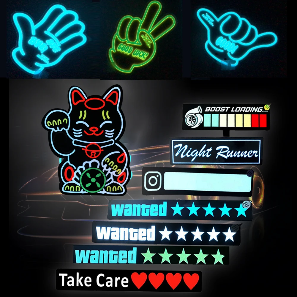 5 Stars Wanted Glow Painel Night Runner Led Light Emitting Window ...