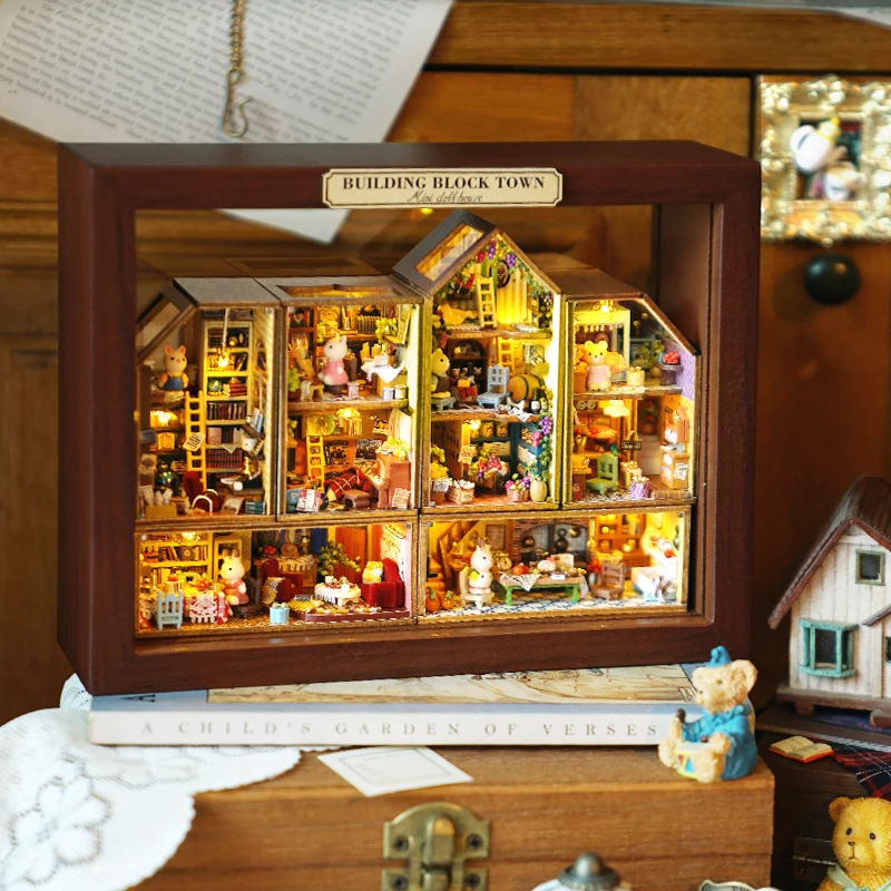 DIY-Wooden-Miniature-Building-Kits-Mini-Rabbit-Town-Casa-with-Frame ...