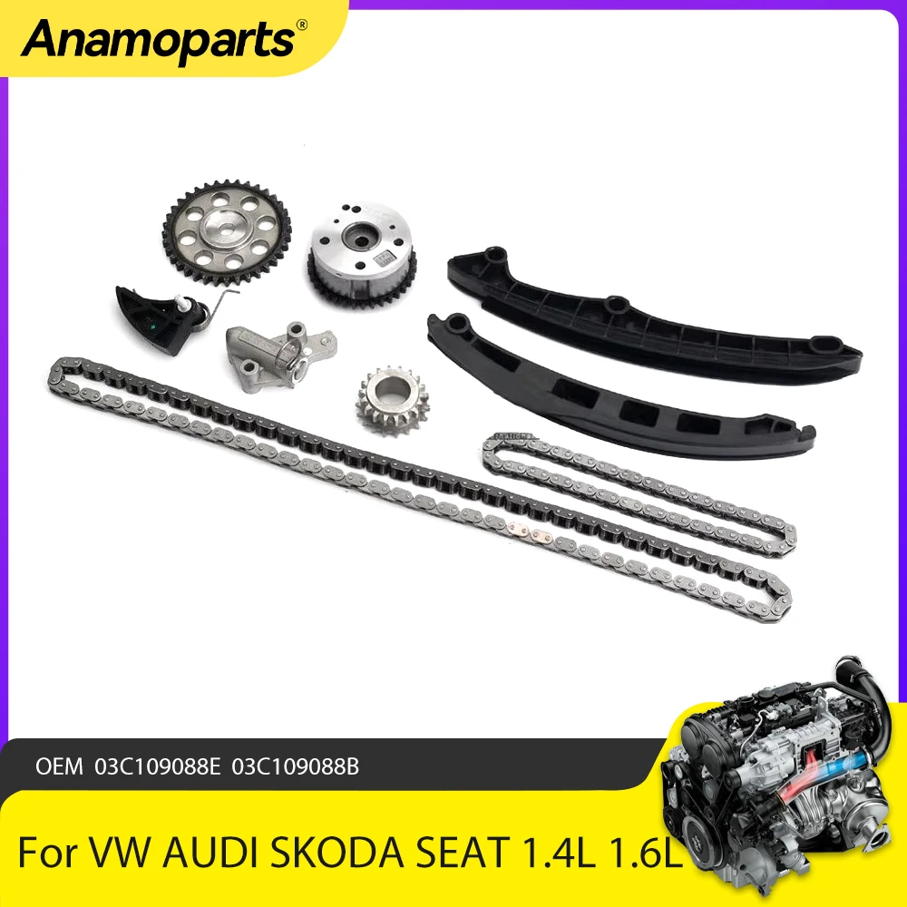 Engine Parts Timing Chain Kit Unit Repair VVT Fit 1.4 1.6 L l4 GAS SOHC ...