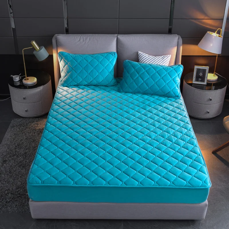 Plush-Thicken-Quilted-Fit-Sheet-Warm-Soft-Mattress-Cover-Single-Double ...