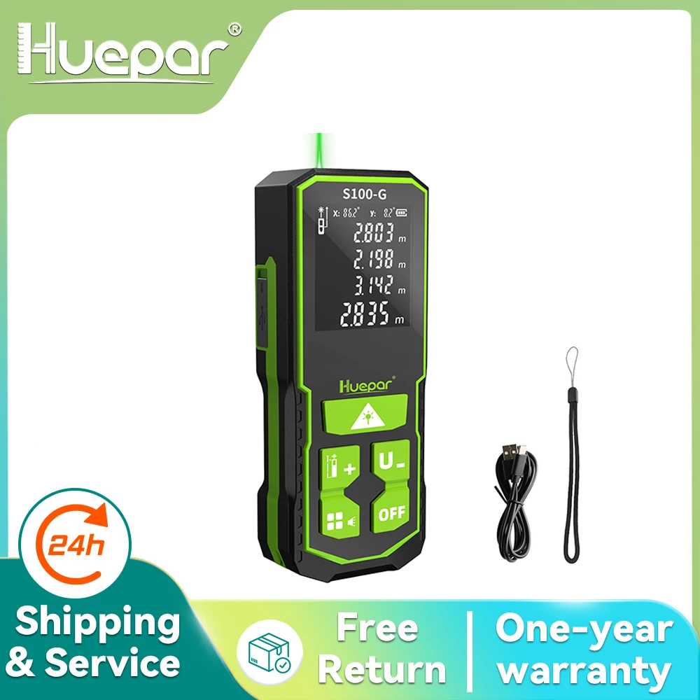 Huepar-Digital-Green-Laser-Distance-Meter-60M-100M-120M-Laser-Tape ...
