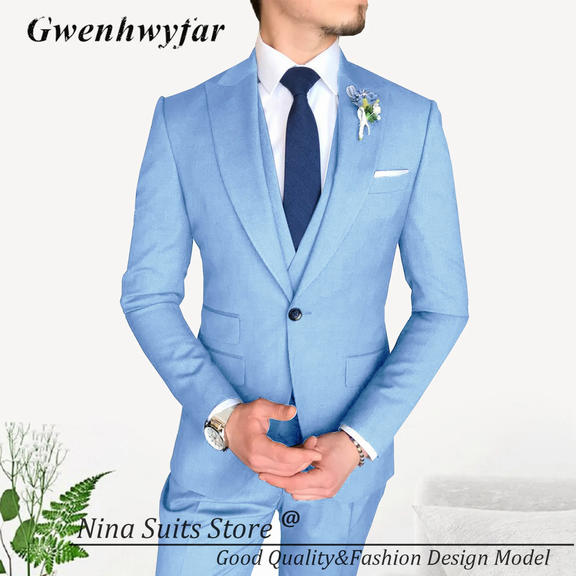 G-N-Costume-bleu-ciel-pour-homme-ensemble-3-pi-ces-blazer-et-pantalon ...