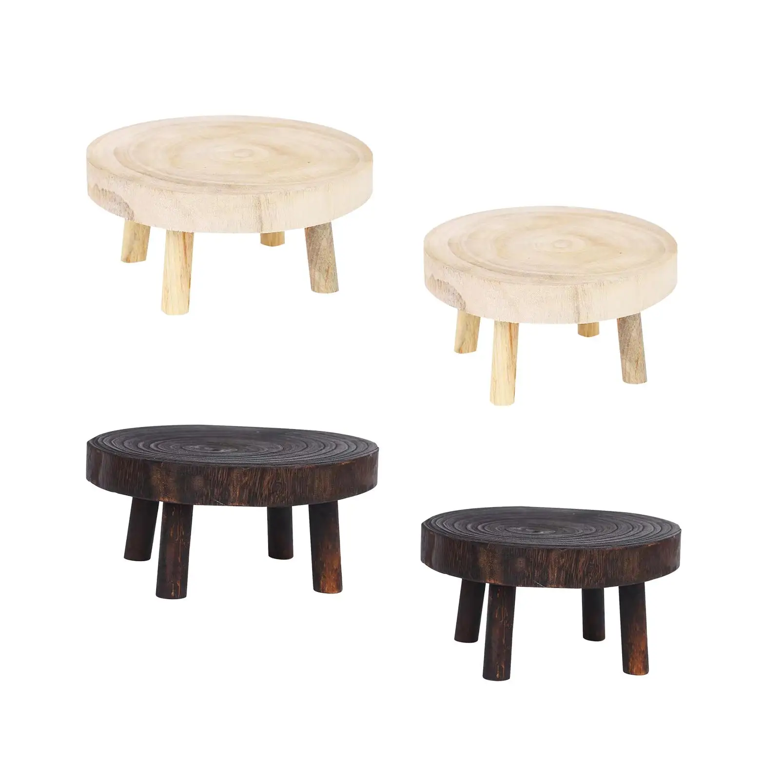 Wooden-Plant-Stand-Round-Bonsai-Rack-Display-Stand-Rustic-Flowerpot ...