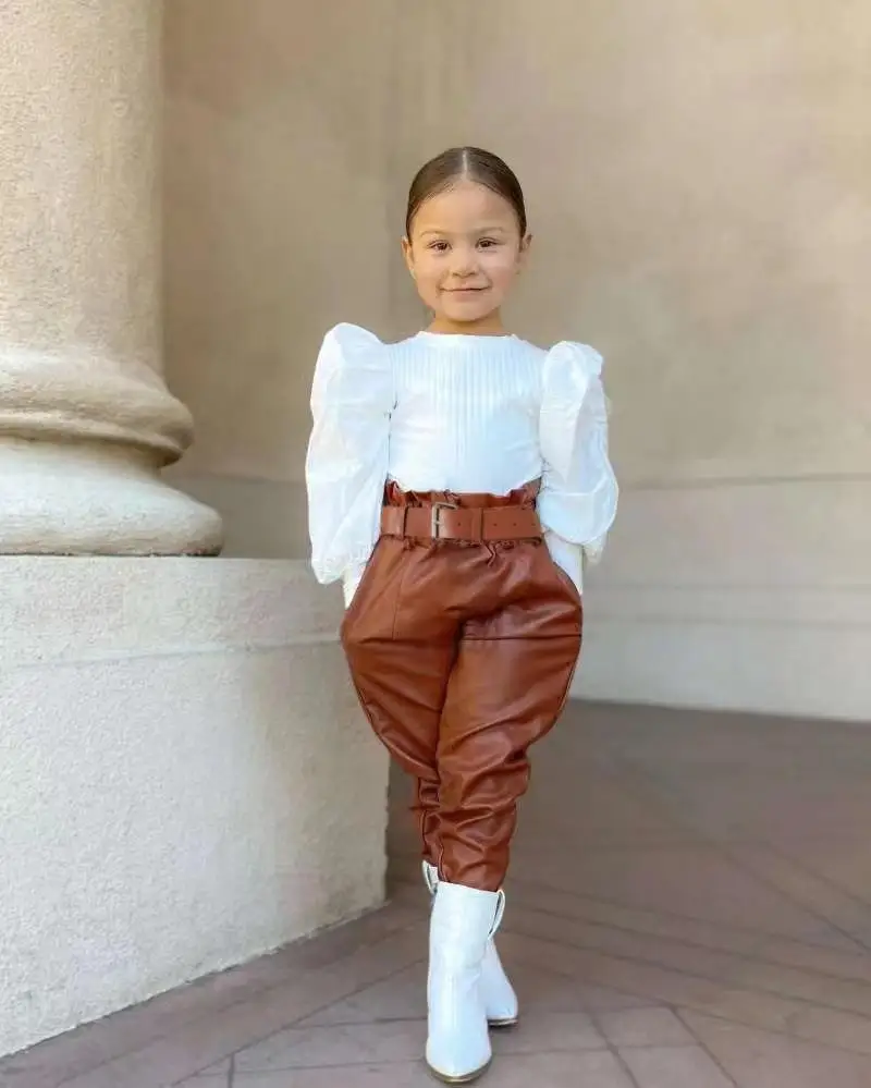 Fashion-Kids-Girls-Autumn-Clothes-Set-Baby-Puff-Long-Sleeve-Ribbed ...