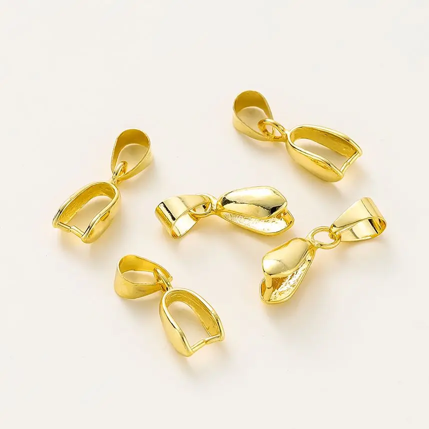 30pcs-bag-14K-18K-Gold-Plating-Pinch-Pendant-Bail-Brass-Clasps-With ...