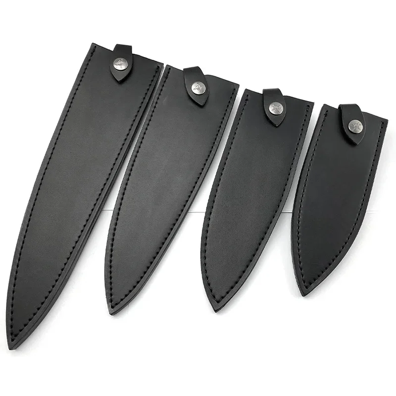 4-Sizes-Black-First-Layer-Leather-Straight-Knife-Sheath-Cook-Chef ...