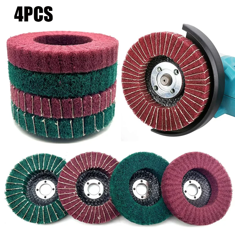 4PCS-4-100mm-Nylon-Fiber-Flap-Polishing-Wheel-Disc-180-Grit-For-Angle ...