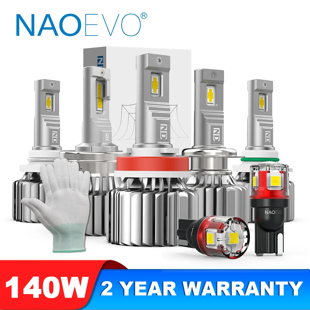 NAOEVO-H7-Led-Bulb-Canbus-140W-30000LM-H4-Hi-Lo-Beam-6500K-Car-LED ...