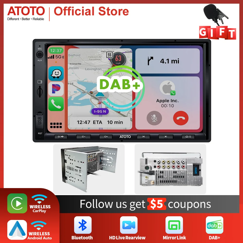 ATOTO-Linux-Car-Radio-7-Inch-2-Din-Wireless-CarPlay-Android-Auto-Screen ...