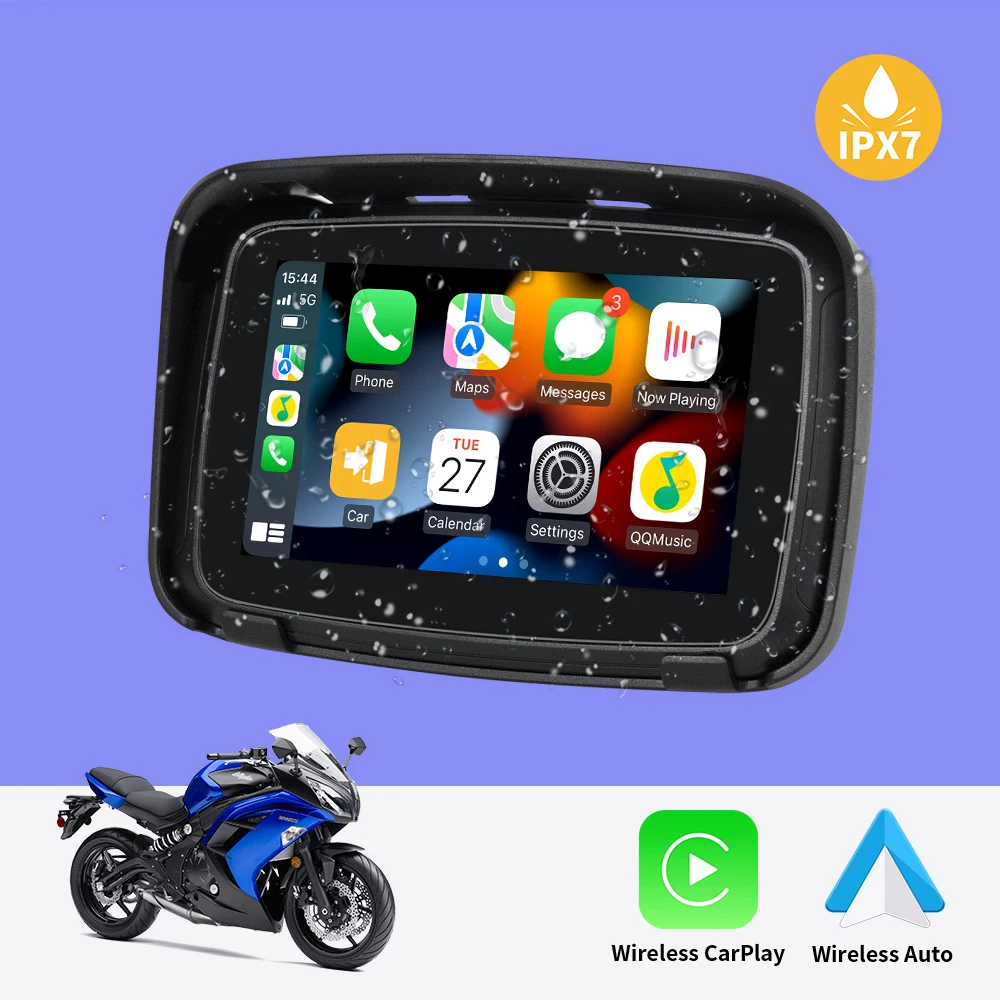 EKIY navigazione GPS moto IPX7 impermeabile Apple Carplay schermo di ...