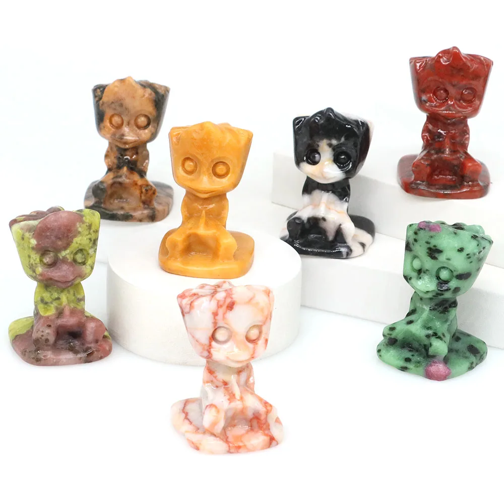 40mm-Cartoon-Tree-Man-Statue-Natural-Stone-Healing-Crystal-Tree-Root ...