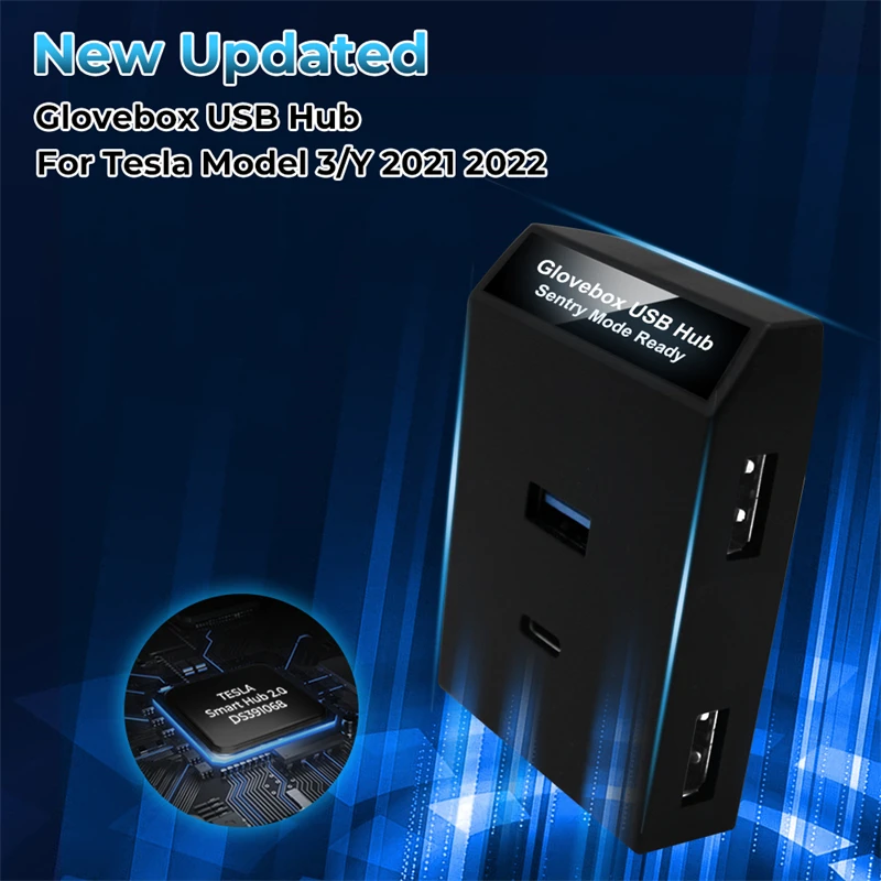 Glovebox USB Hub Ports For Tesla Model 3 Model Y 2021 2022 2023 Digital ...