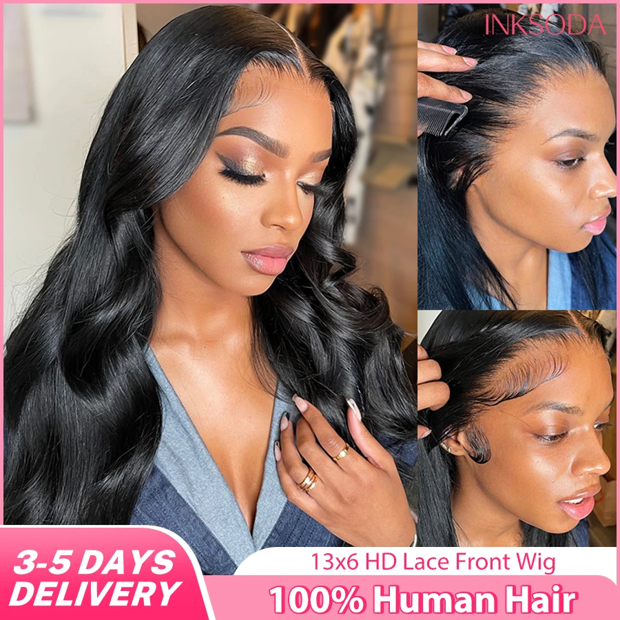 40 Inch Body Wave 13x6 HD Lace Frontal Wig Human Hair Brazilian Pre ...