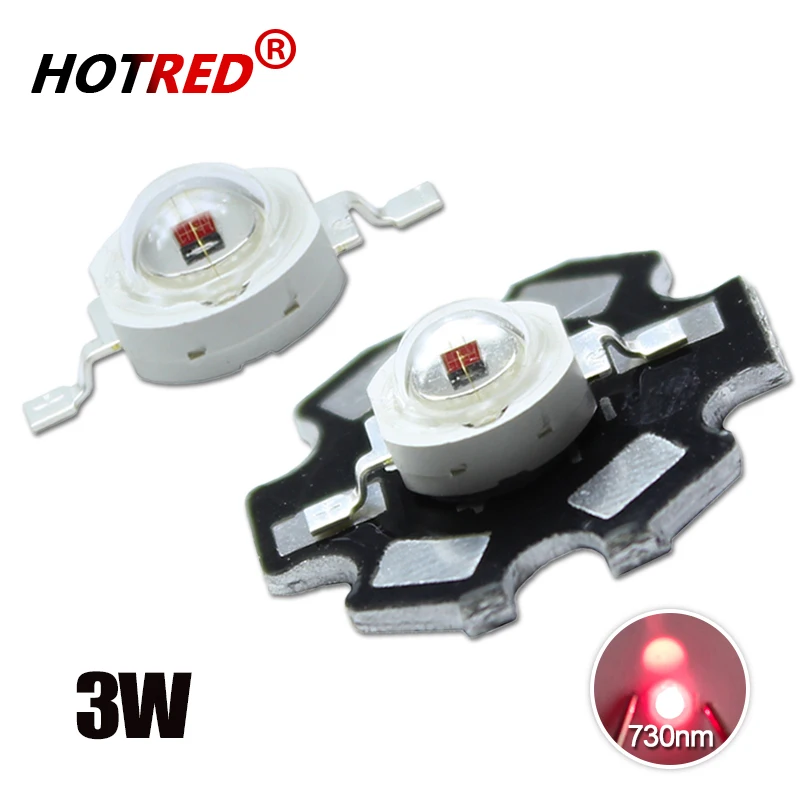 프로젝트 DIY용 고출력 LED, IR 원적외선 LED, 다이오드 이미터 조명, 3W, 730nm, 740nm 램프, 3W ...