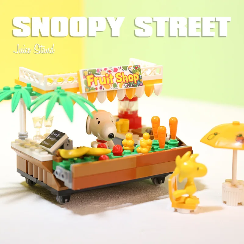 Snoopy-Charlie-Brown-Kawaii-Cartoon-Building-Blocks-Summer-Fruit-Stand ...