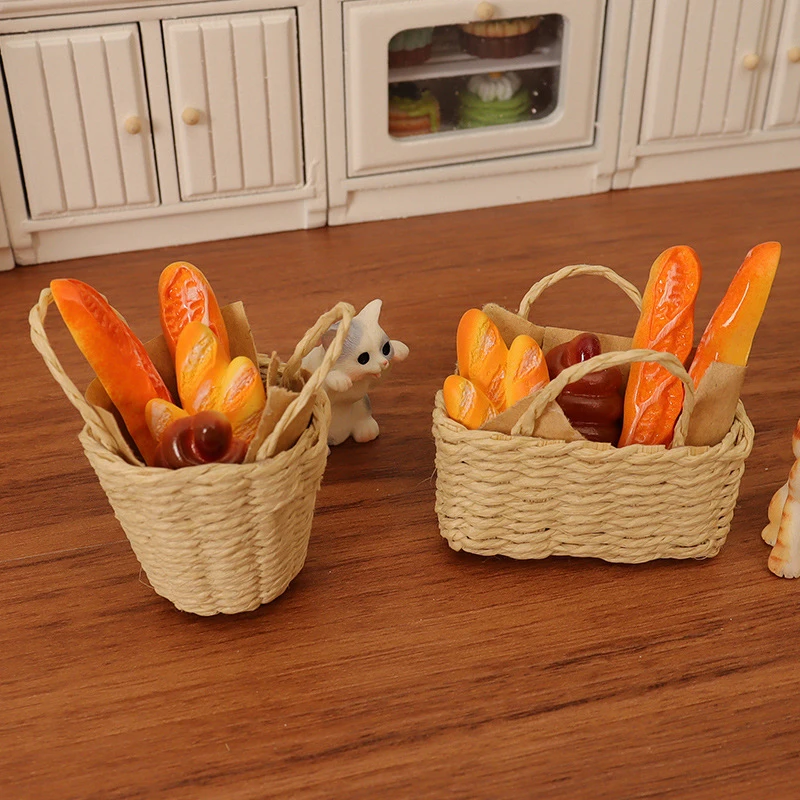 6pcs-set-1-12-Dollhouse-Simulation-Bread-With-Basket-Dollhouse-Dessert ...