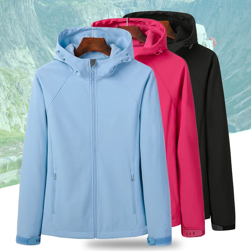 M-5XL-Women-Thicked-Polar-Fleece-Hiking-Jacket-windproof-soft-shell ...