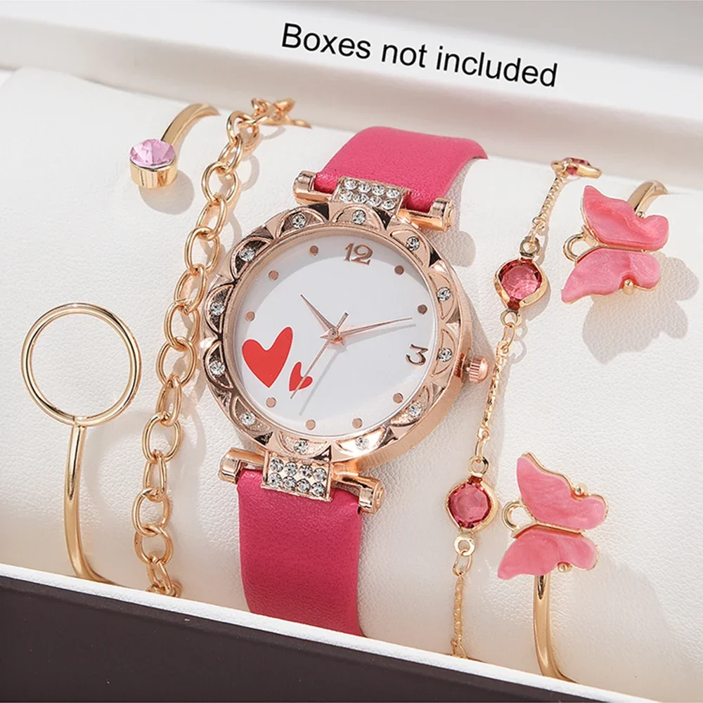 5PCS-Women-s-Watch-Set-Romantic-Women-s-Clock-Quartz-Watch-Diamond ...