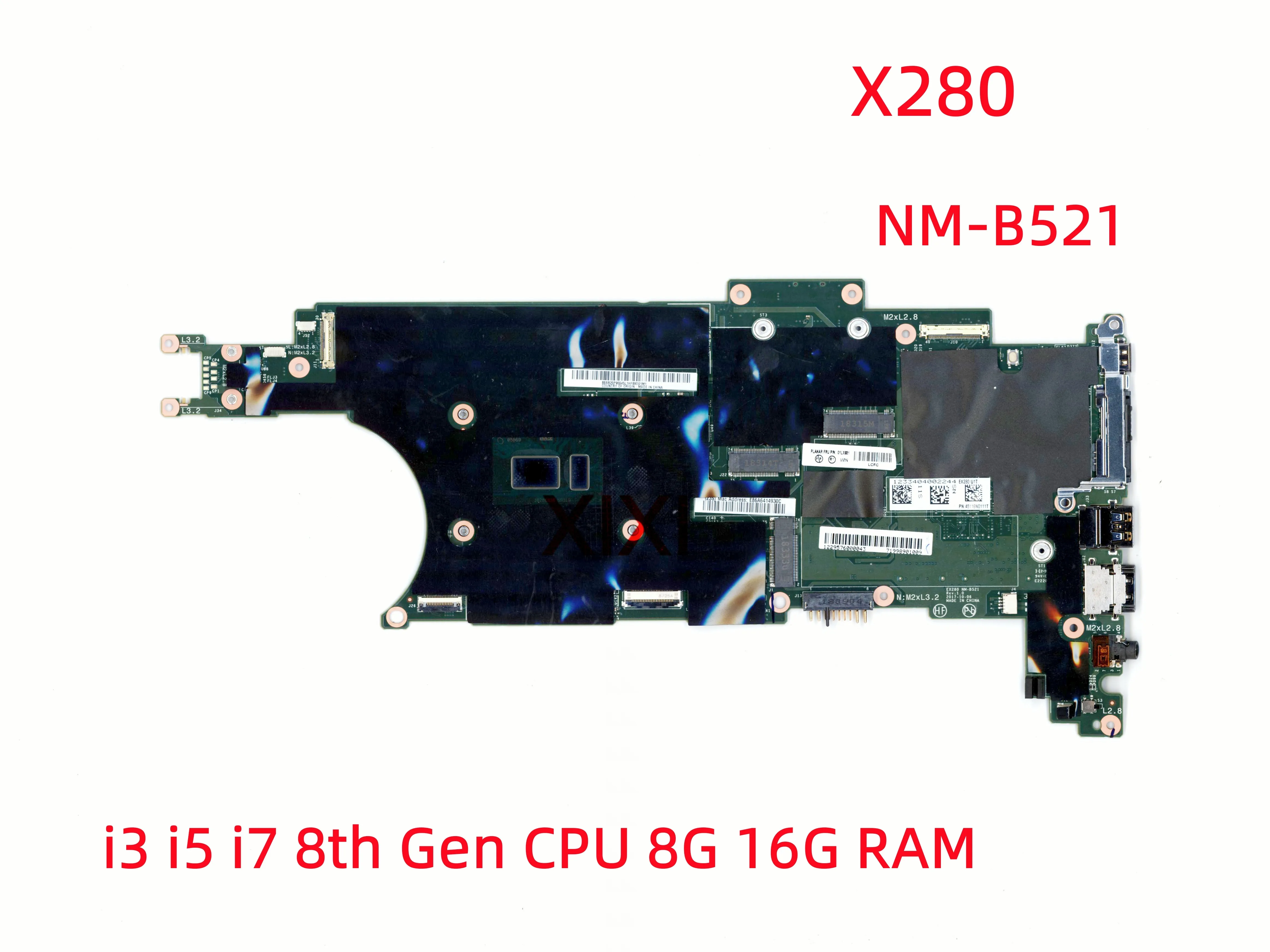 EX280 NM-B521 For Lenovo Thinkpad X280 laptop motherboard with i3 i5 i7 ...