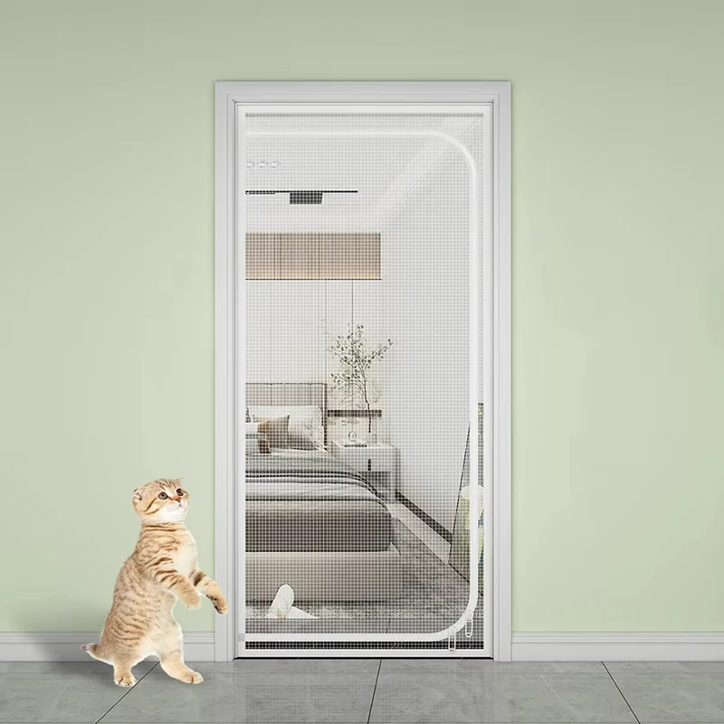 Customized Size Zipper Reinforced Cat Fiberglass Door Screen Up & Left ...