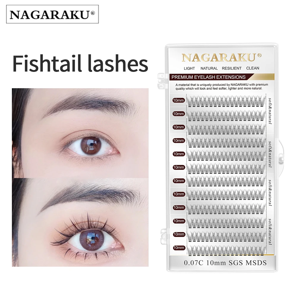 NAGARAKU Fish Tail Cluster Eyelash Eyelashes DIY Individual Lashes ...