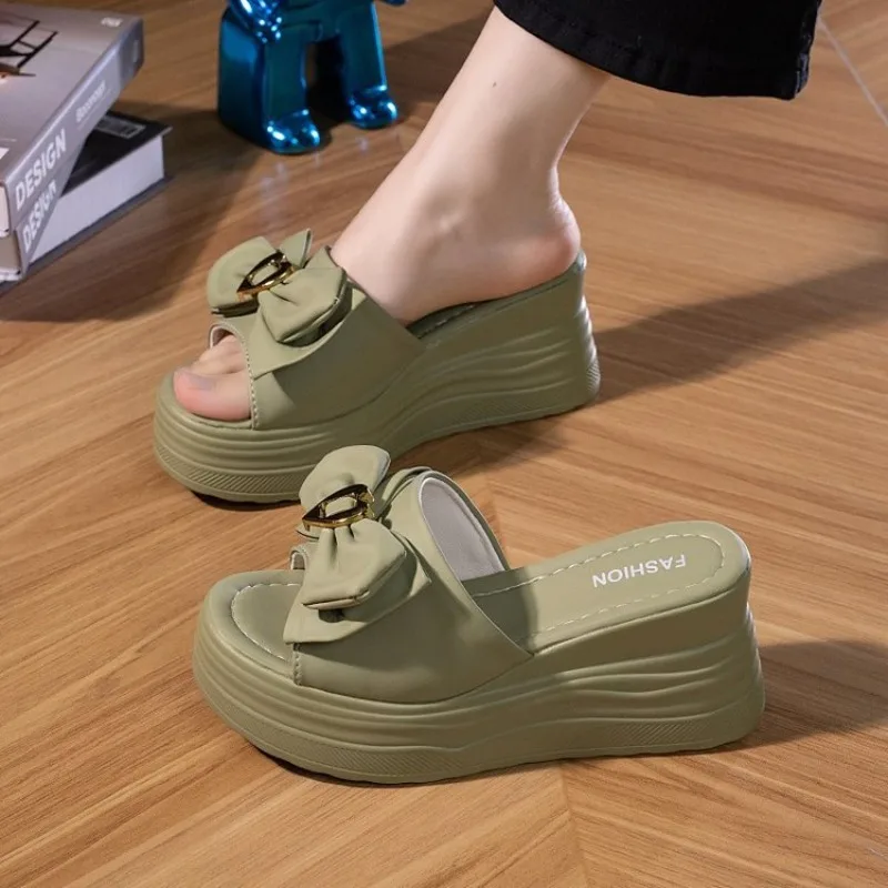 Women Fashion Thick Sole Home Platform Slippers Summer Clogs Elevated ...