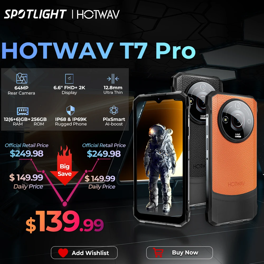HOTWAV-T7 Pro Smartphone Robusto, Telefone Móvel, 64MP, Android 13, 6.6 ...