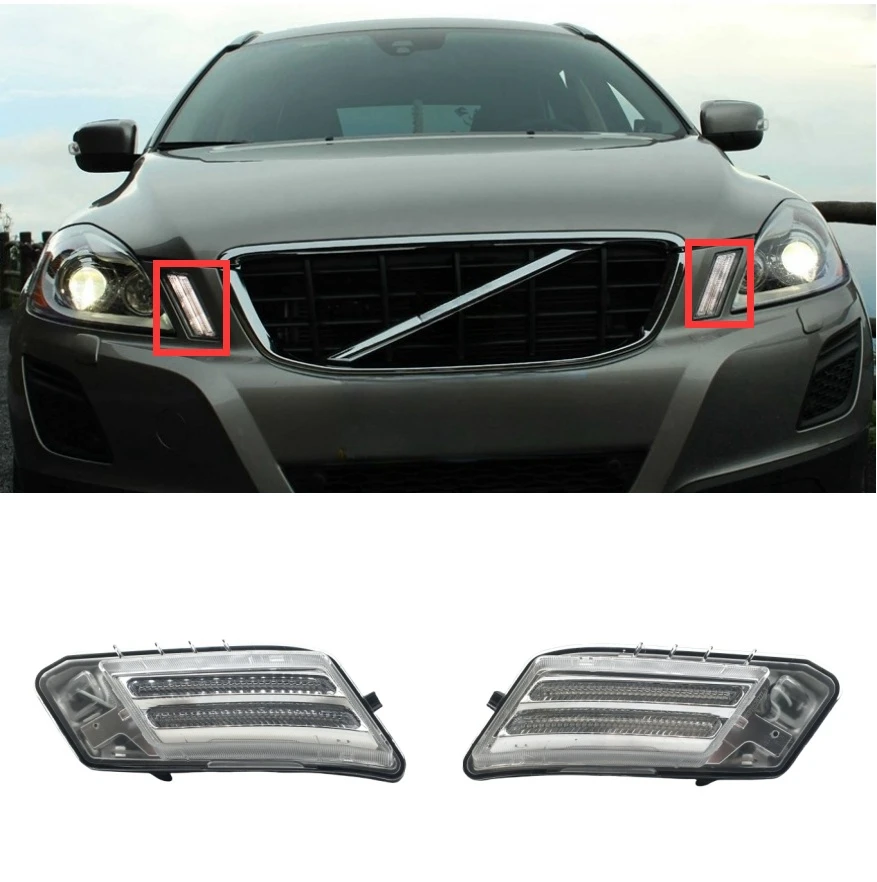 Daytime running lights LED front fog lights for Volvo XC60 2009-2013 ...