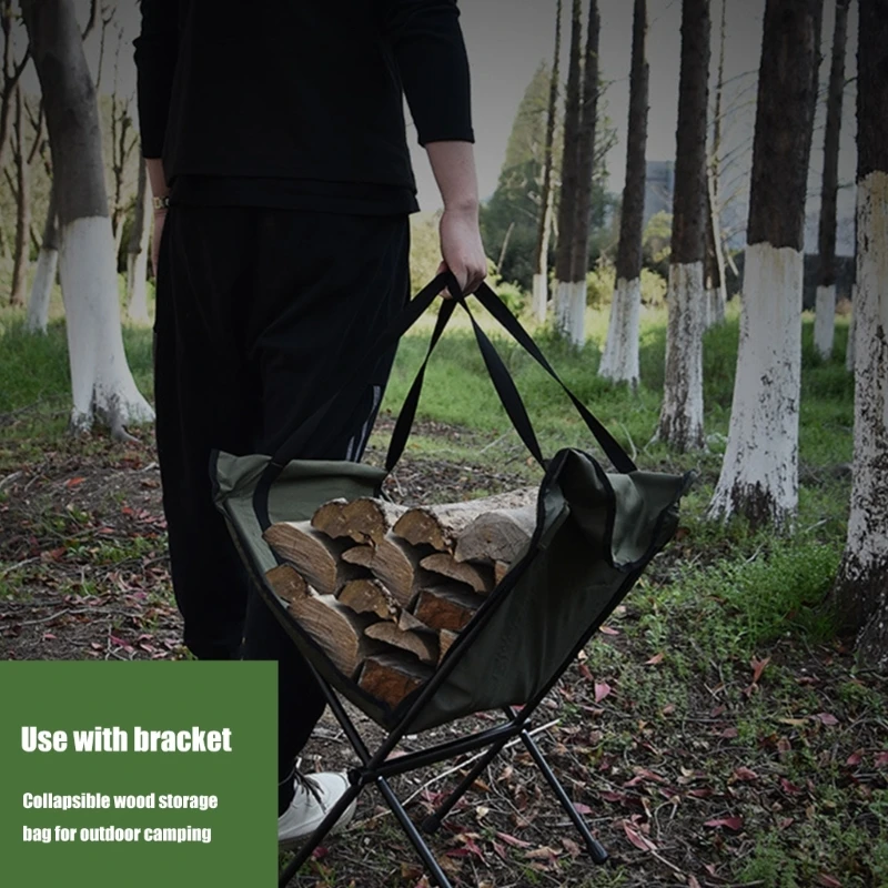 Portable-Campfire-Firewood-Rack-Outdoor-Camping-Wood-Stand-with-Oxford ...
