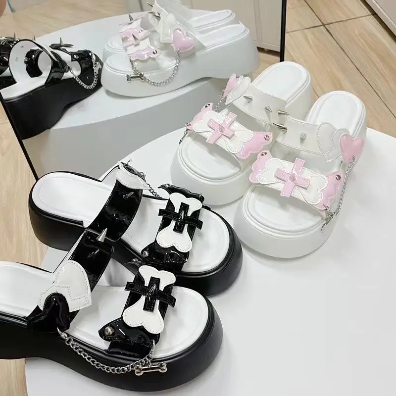 Devil Angel Slippers Original Summer Punk Y2k Sweet Cool Sponge Cake ...