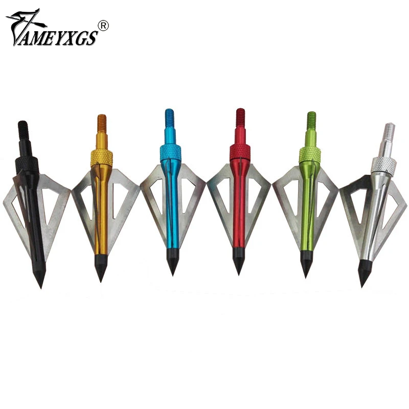 6pcs-Hunting-Arrow-Heads-Tips-Archery-Broadhead-100-Grain-Arrowheads ...