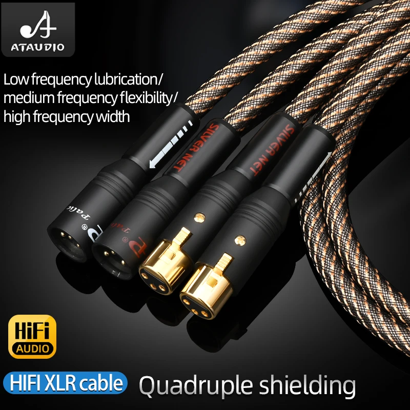 HiFi UK QED XLR Audio Cable High Purity OFC Plated Silver with Quad ...
