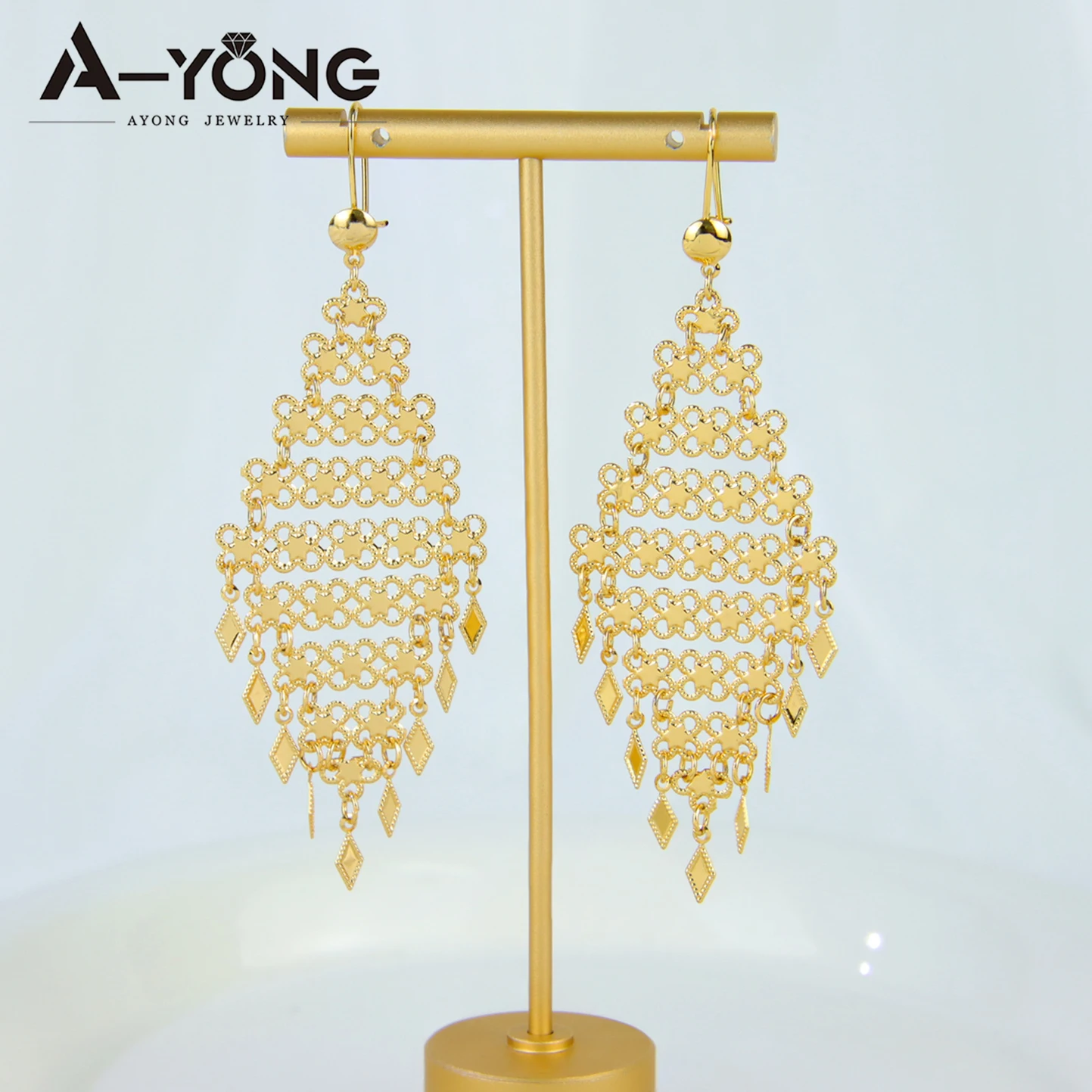 Dubai Fashion Tassel Boho Earrings 21k Gold Plated Arabic Nigeria ...