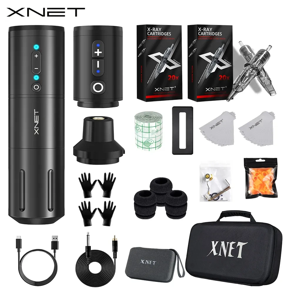 Xnet-Elite-Professional-Wireless-Tattoo-Machine-Kit-Rotary-Tattoo-Pen ...