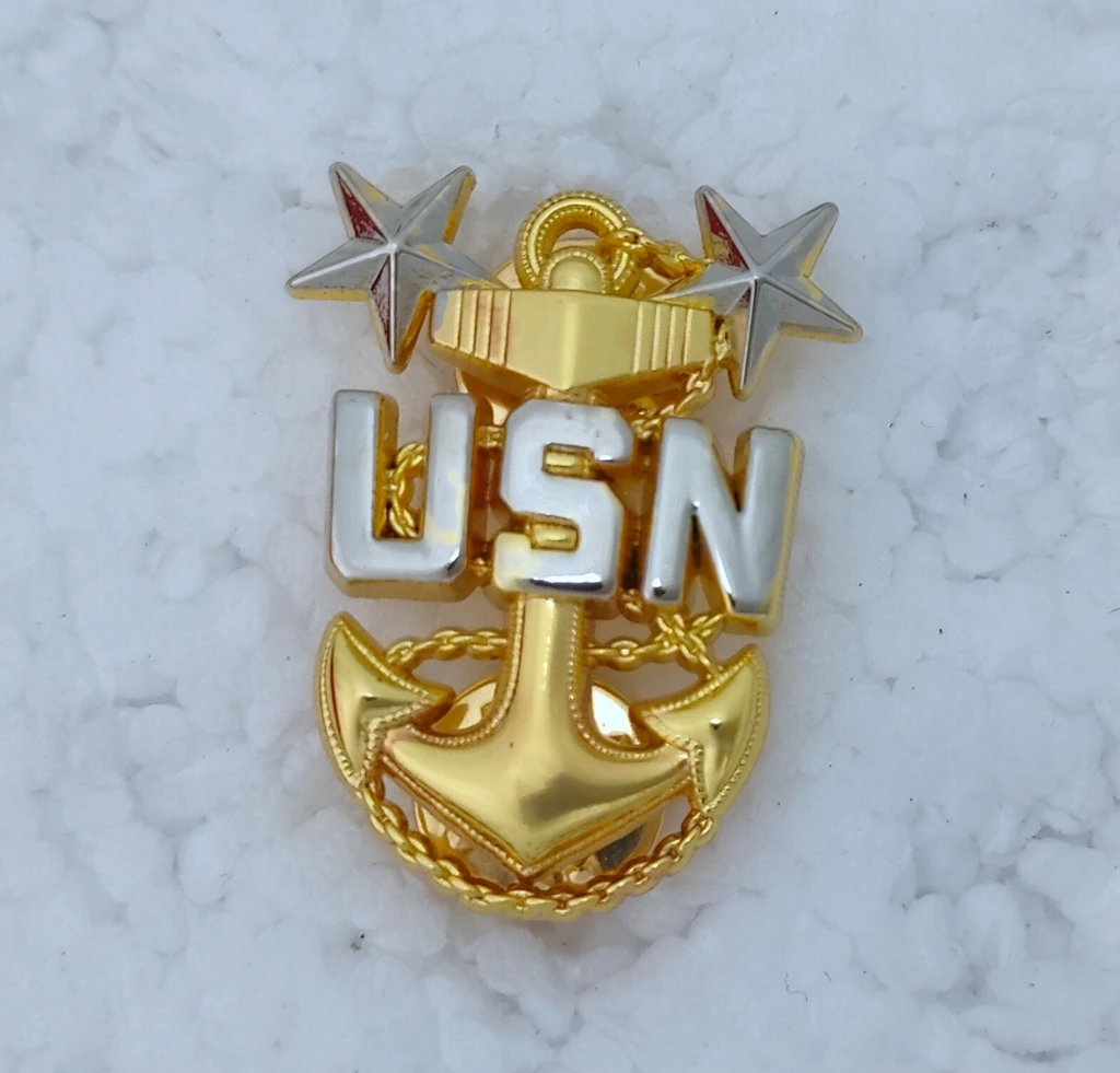 World military . U.S. NAVY CAP PINS BADGE INSIGNIA DEVICE: E9 CHIEF ...