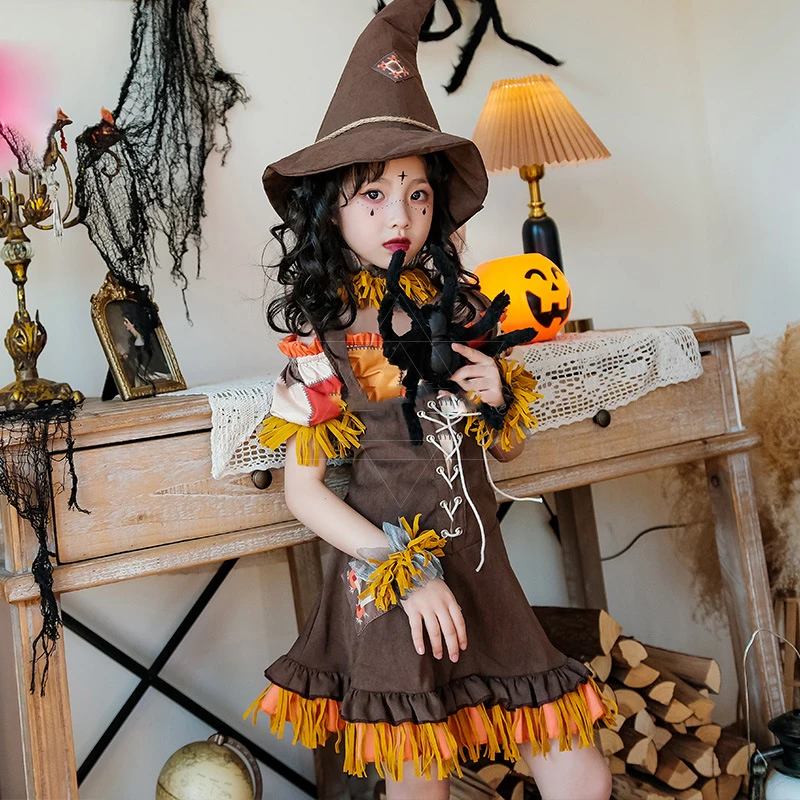 Halloween-Witch-Set-Scarecrow-Children-s-CosPlay-Makeup-Ball-Pastoral ...