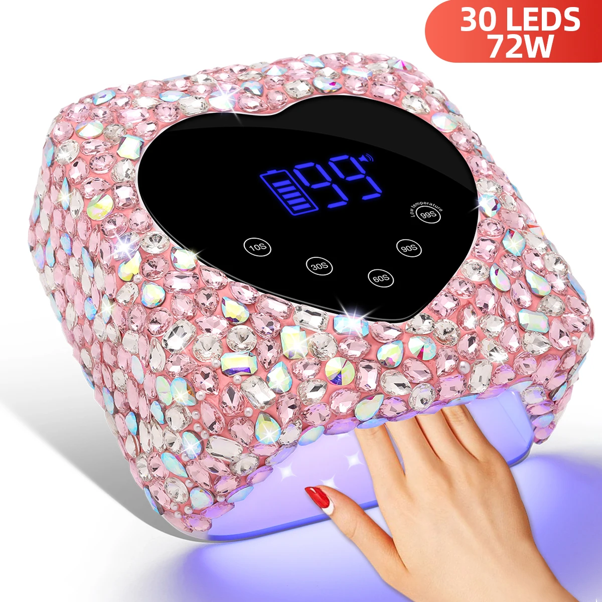 72W-Cordless-UV-LED-Nail-Drying-Lamp-30LEDS-Rechargeable-Nail-Lamp ...