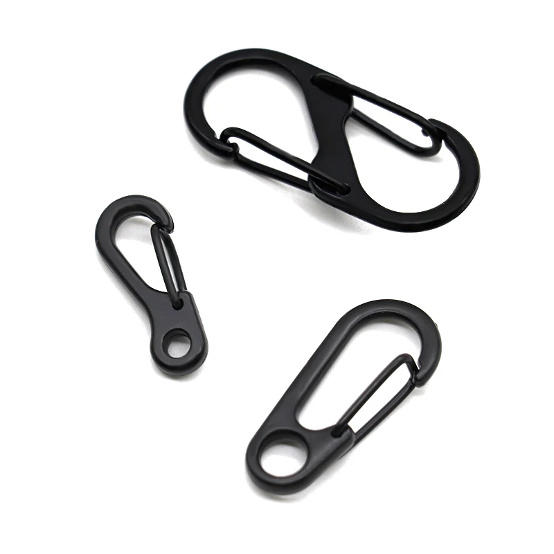 5/10PCS Black 8 Shaped Key Chain Ring Holder Metal Hook S Shaped Key ...