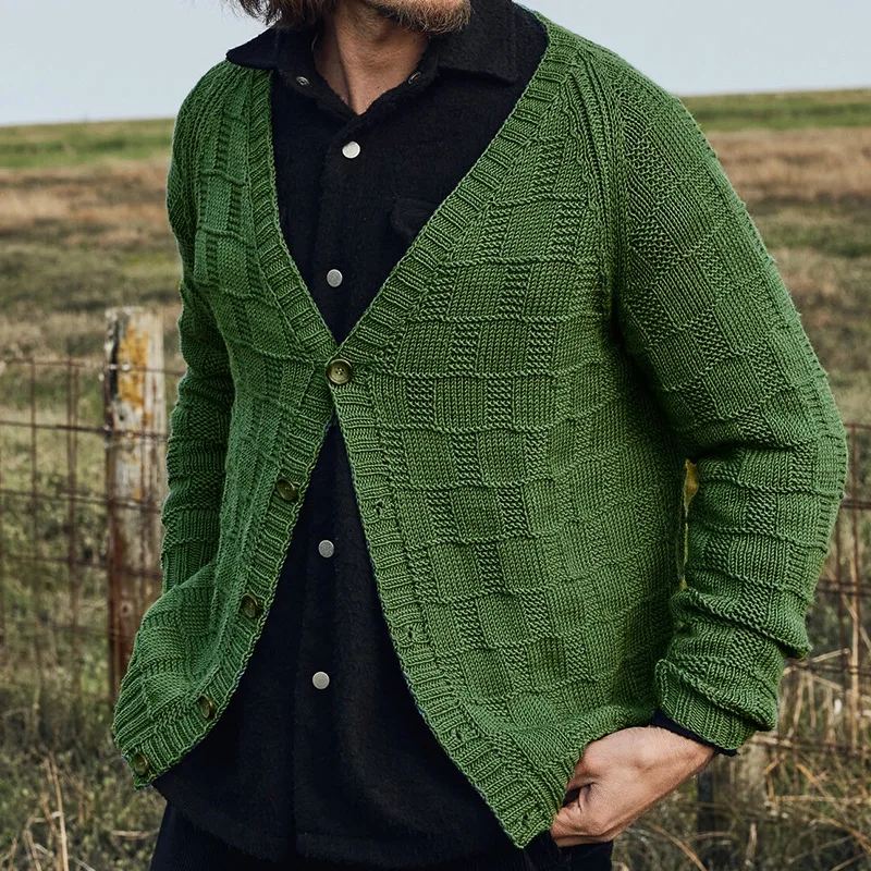 Classic-Men-s-Sweater-Cardigan-Single-Breasted-Long-Sleeve-V-Neck ...