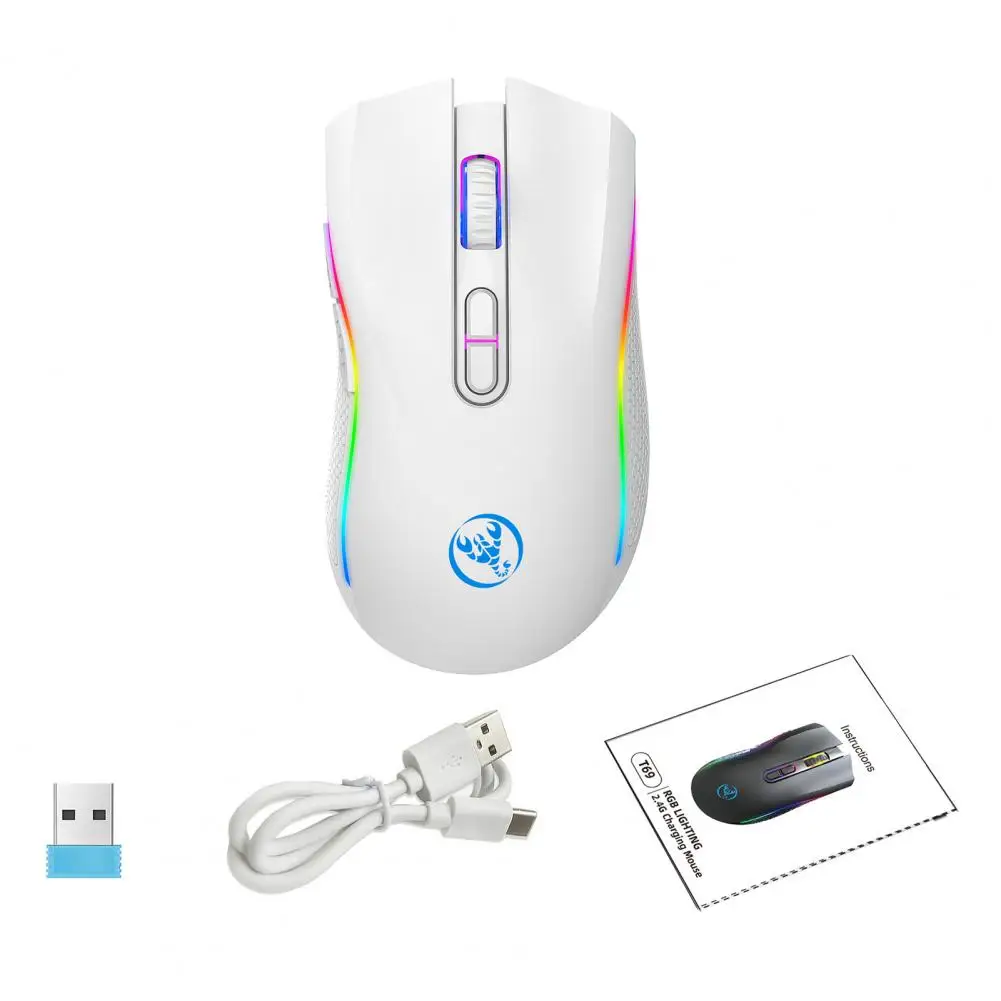 T69-2-4GHz-Wireless-Mouse-RGB-7-Buttons-Type-C-Rechargeable-Universal ...