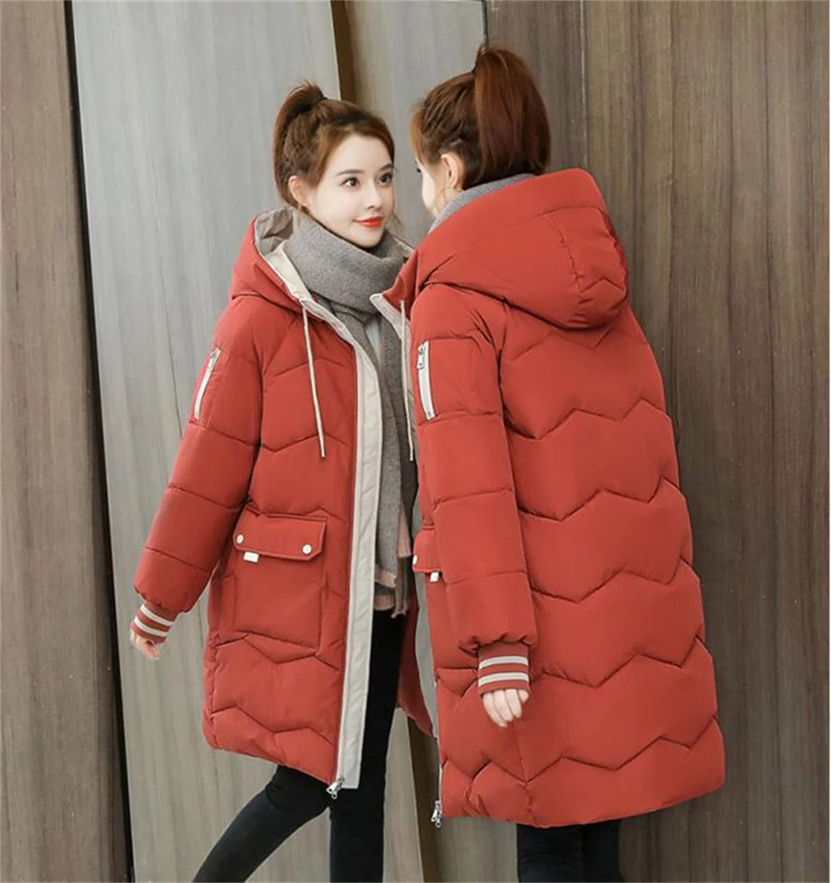 Women-Winter-Mid-length-Quilted-Coat-Hooded-Overcoat-Thick-Warm-Jackets ...