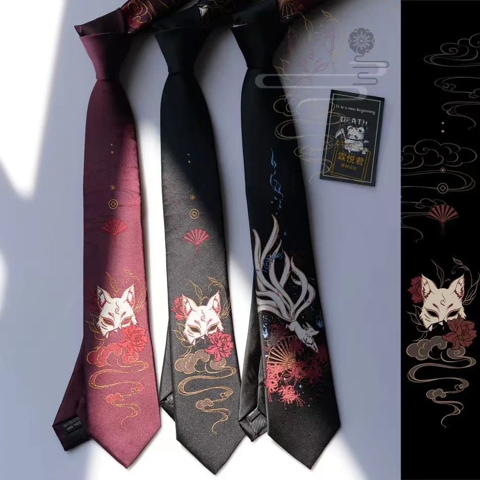 Anime Fox Tie Neck Cosplay JK Uniform Shirt Tie Bow Tie Men Women ...
