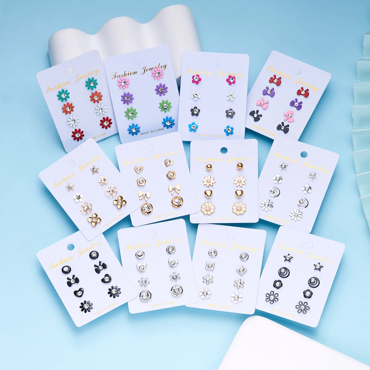 4-Pairs-Set-Ear-Post-Small-Stud-Earrings-Set-Colorful-Star-Heart-Flower ...