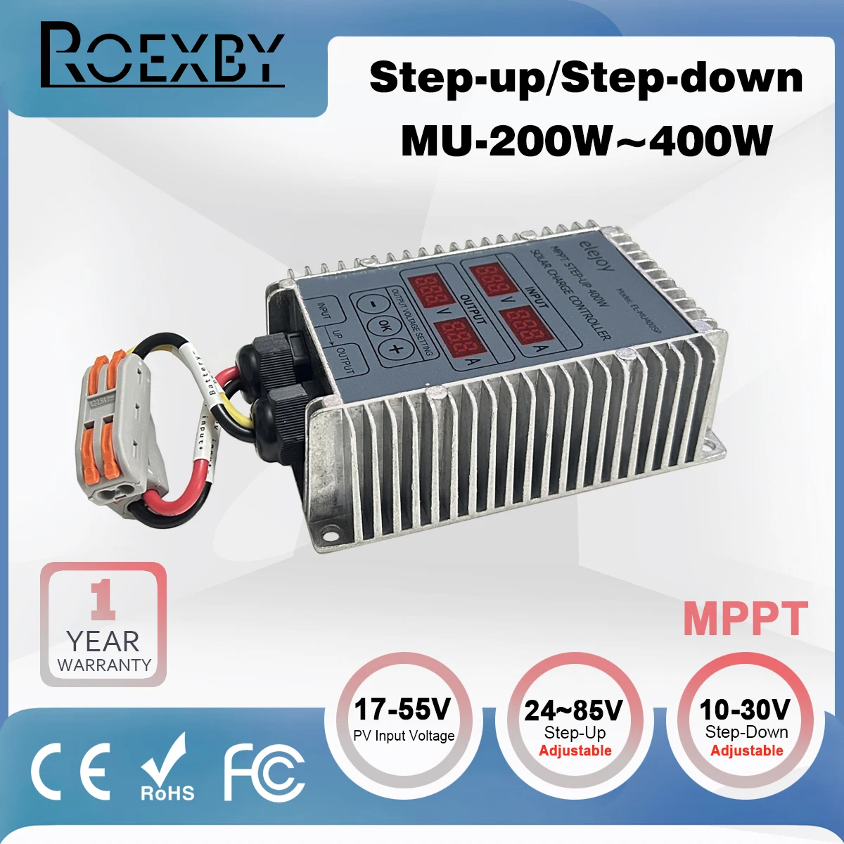 400W-Step-up-Step-down-MPPT-Solar-Battery-Charge-Controller-Input-17v ...