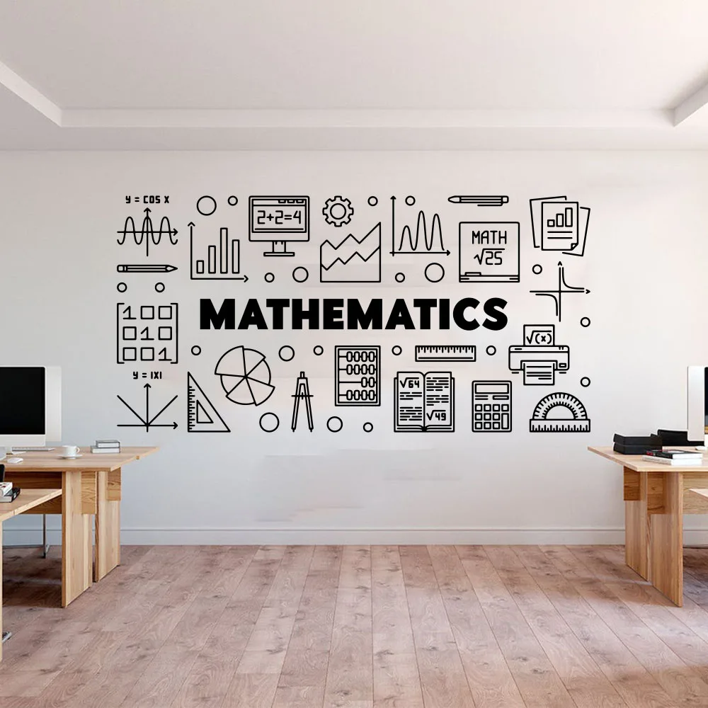 Mathematics-Education-Science-Wall-Sticker-School-Classroom-Library ...