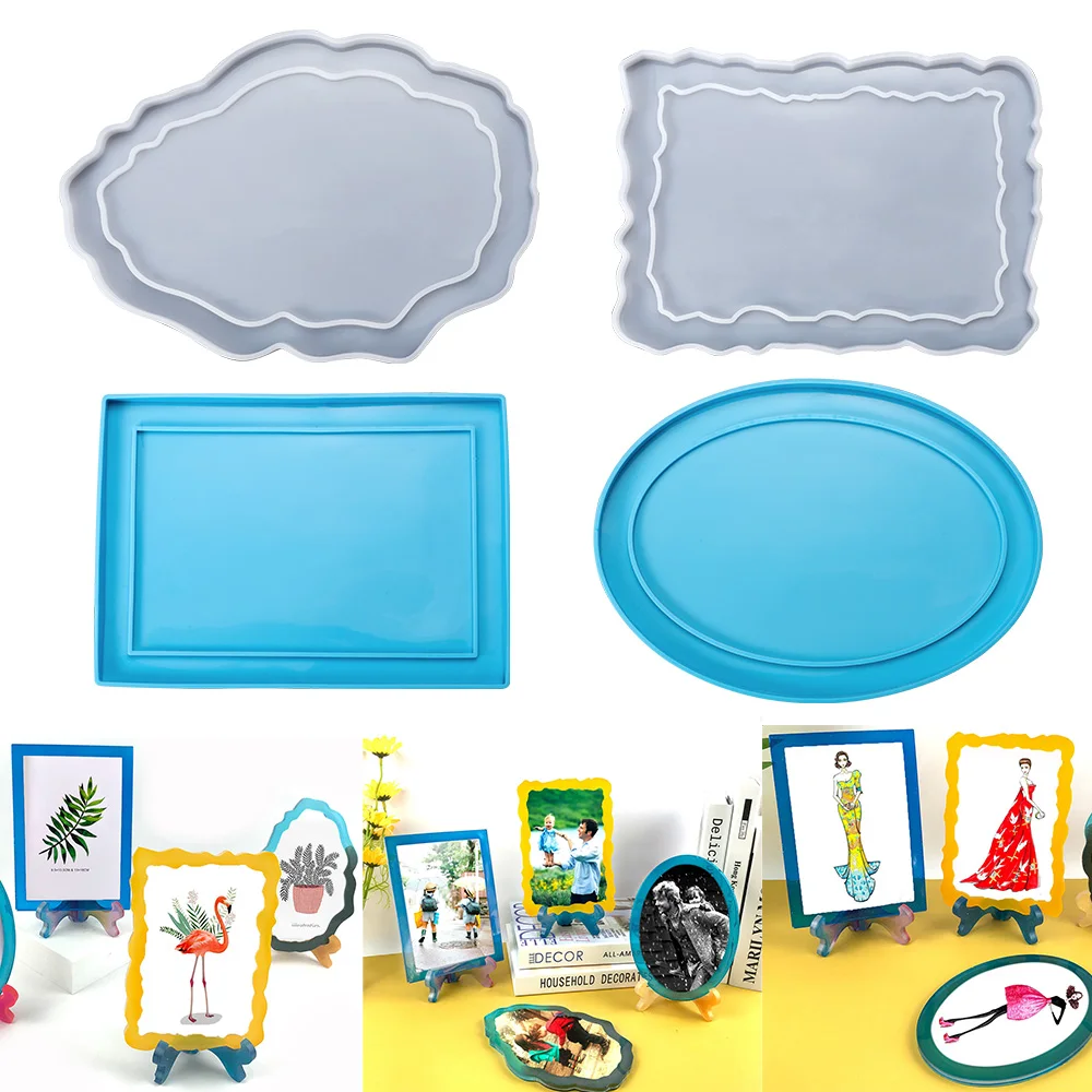 Rectangle Photo Frame Silicone Mold Oval Shape Ornaments Epoxy Resin ...